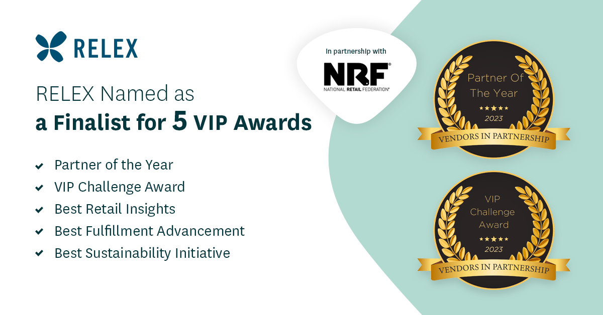 RELEX Named as Finalist for 5 VIP Awards to be Announced at NRF 2023 ...